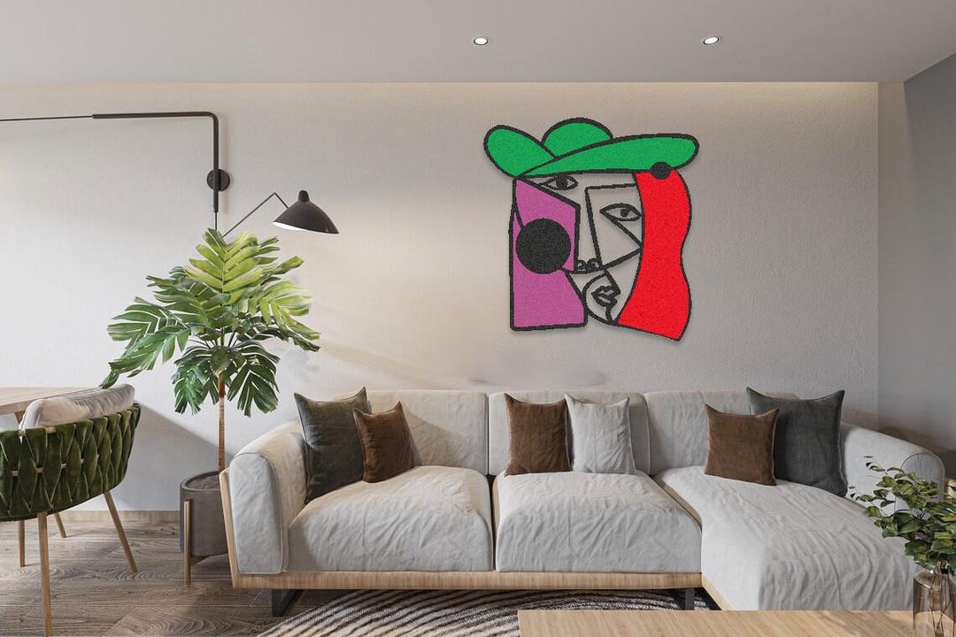 Colorful Picasso Woman With Hat Metal Wall Decor, Unique Picasso Line ...