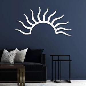Sun Metal Wall Decor, Modern Sun Art, Minimalist Line Decor, Above Bed ...