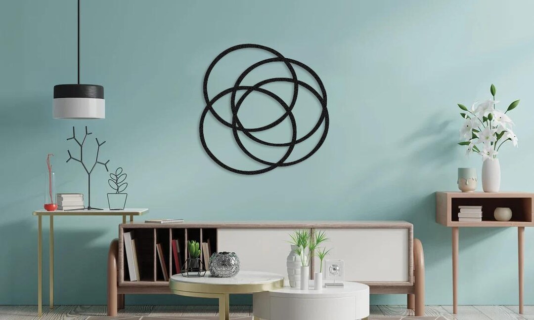 Round Circle Metal Wall Decor, Abstract Round Metal Wall Art, Round ...