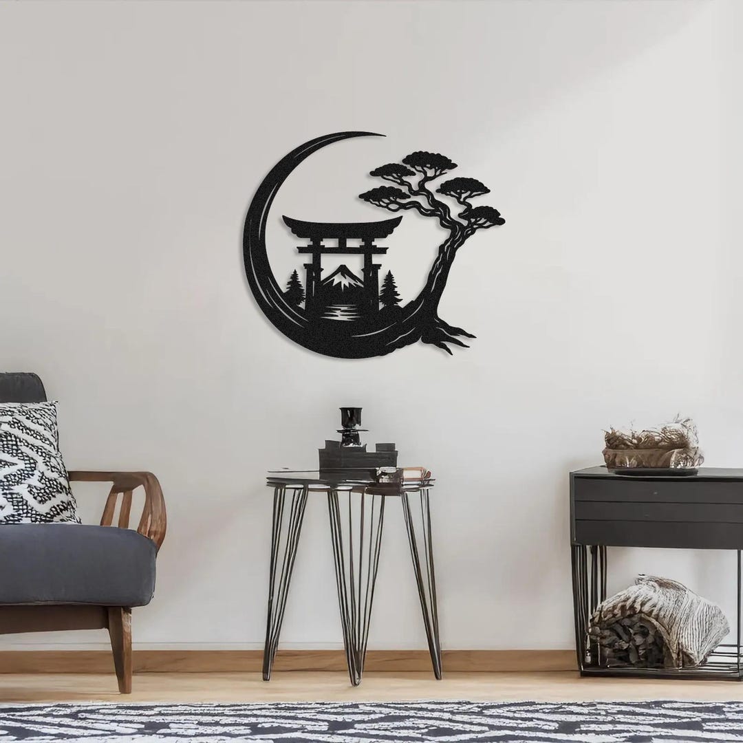 Japanese Torii Gate Metal Wall Art | Zen Decor for Living Room ...