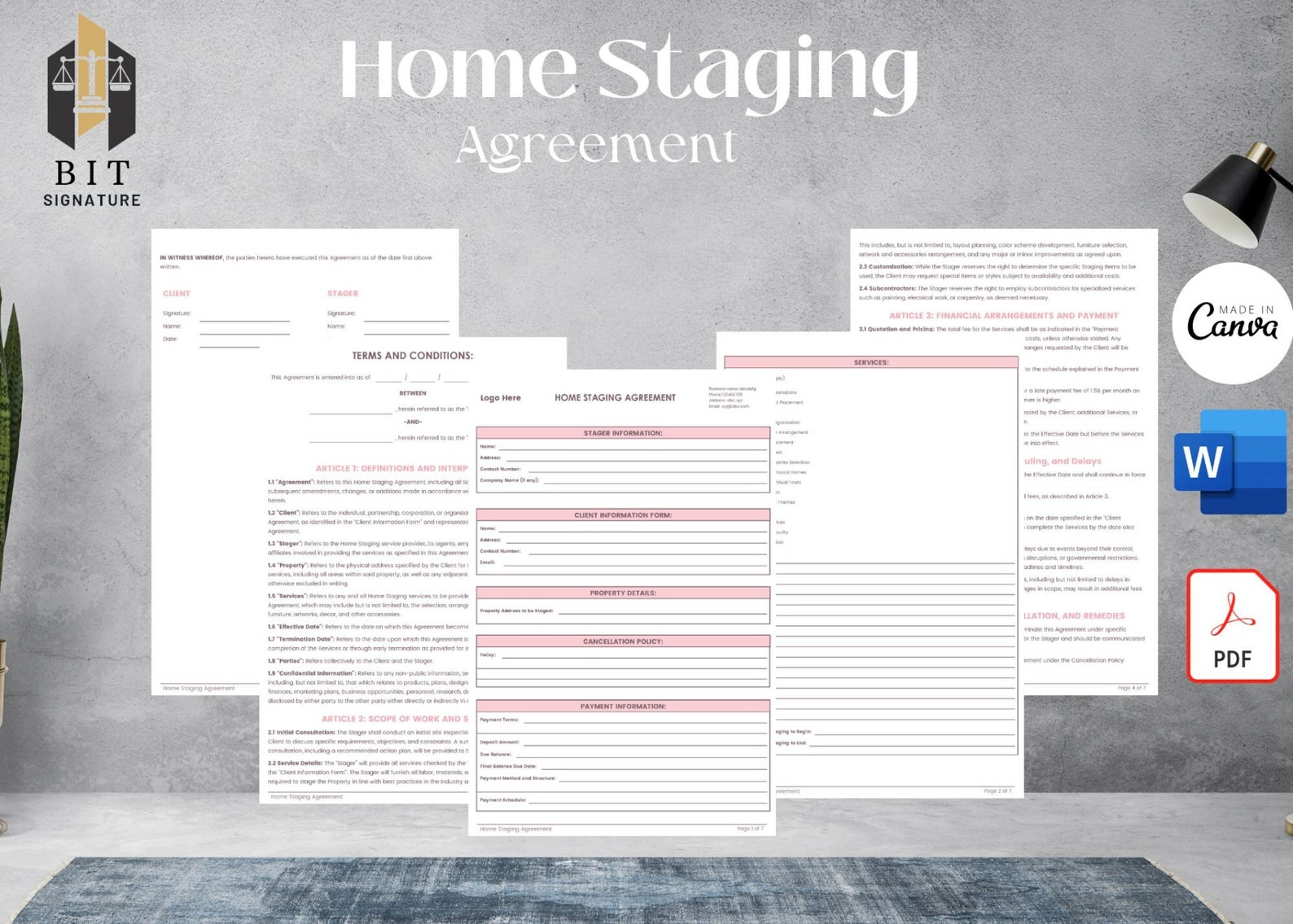 Editable Home Staging Contract Template, Property Staging Cservice ...