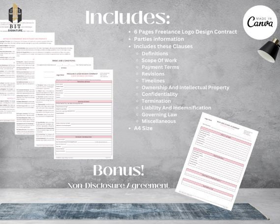 Editable Logo Designer Contract Template, Freelance Logo Design Service ...