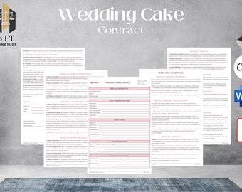 Wedding Cake Contract CANVA Template Wedding Cake Order Form Wedding ...