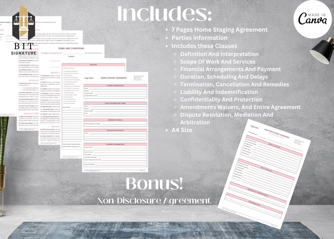 Editable Home Staging Contract Template, Property Staging Cservice ...