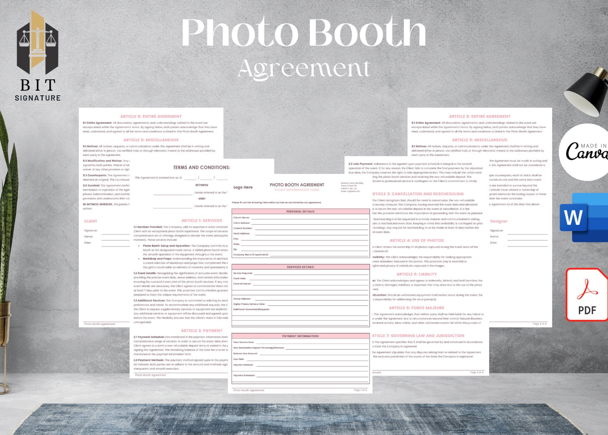 Photo Booth Contract Template | Attorney-written Editable Instant ...