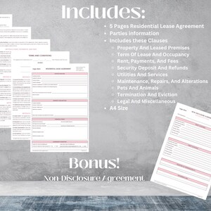 Druckvorlage Mietvertrag. Mietvertrag Vorlage. Grundherrenformen. Digitaler Download ...