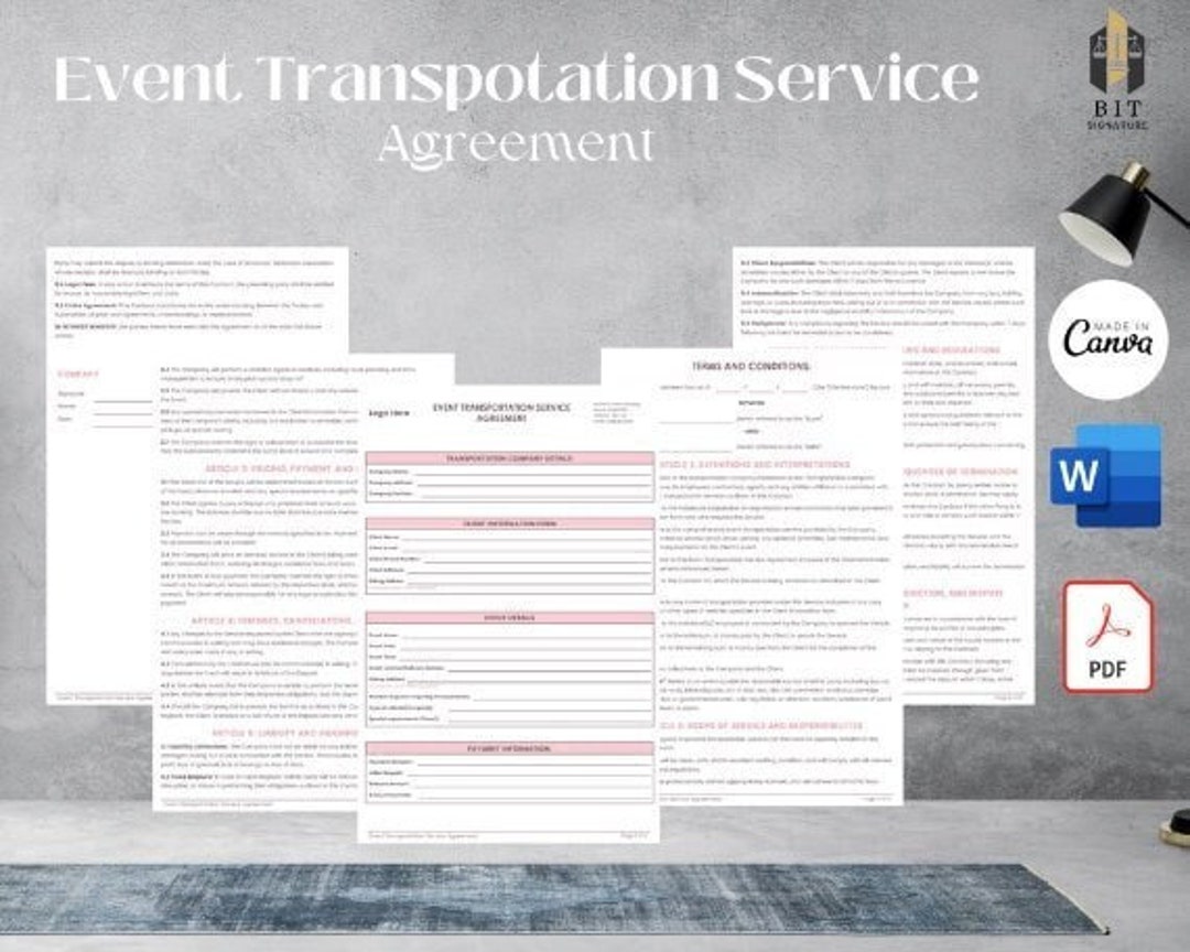 Event Transportation Service Agreement, Transportation Contract ...
