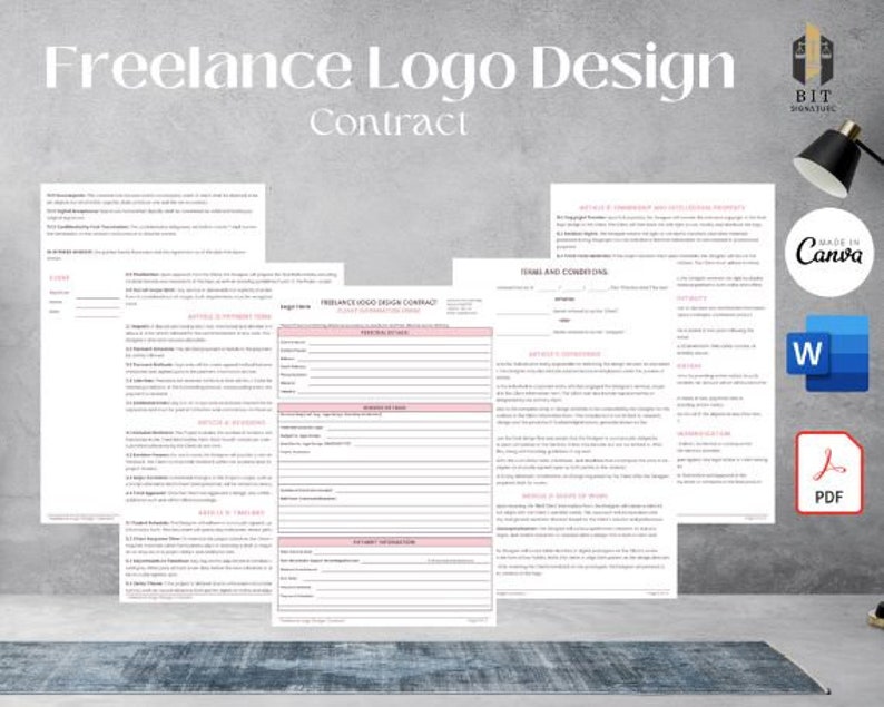 Editable Logo Designer Contract Template, Freelance Logo Design Service ...