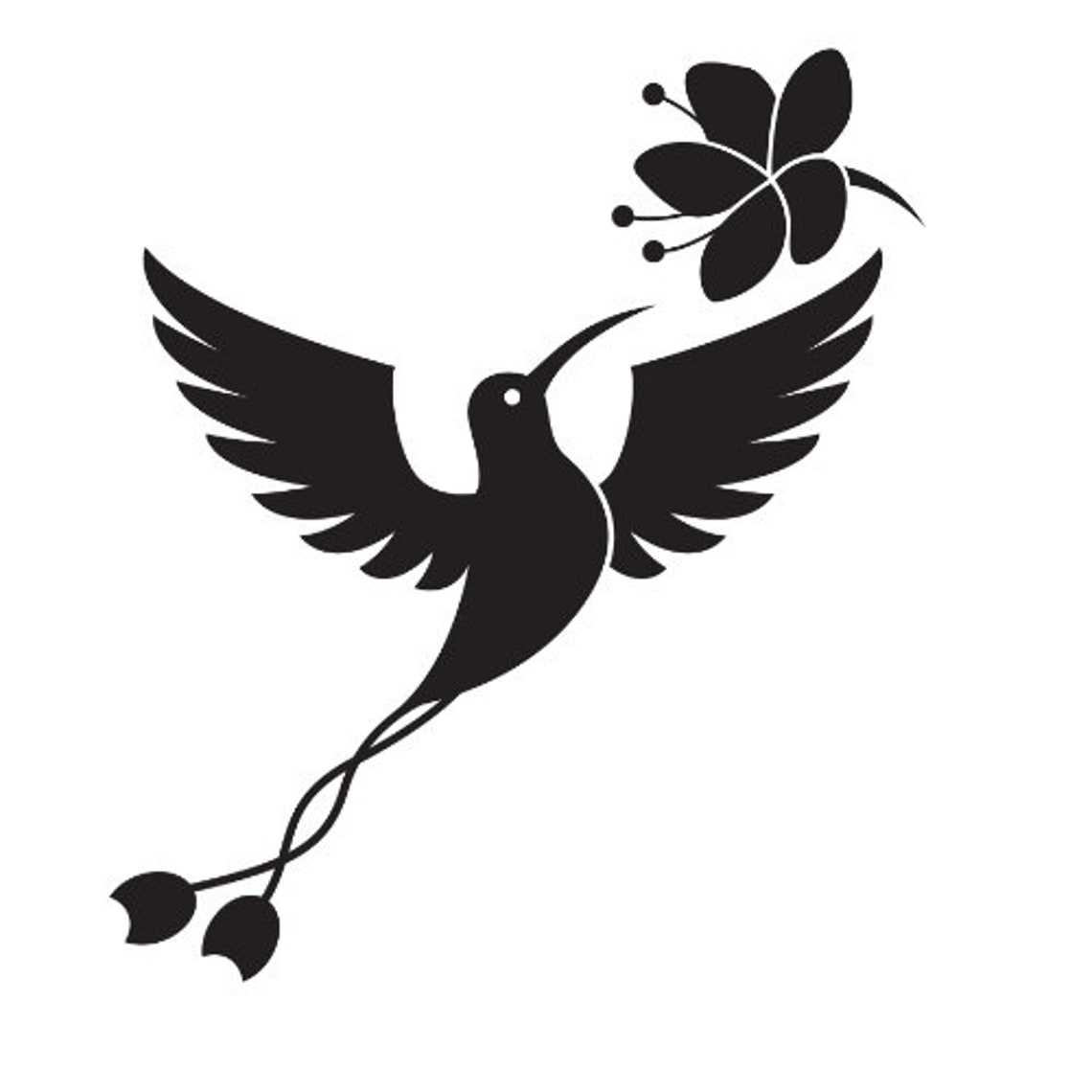 Hummingbird Flowers Svg & Png - Etsy