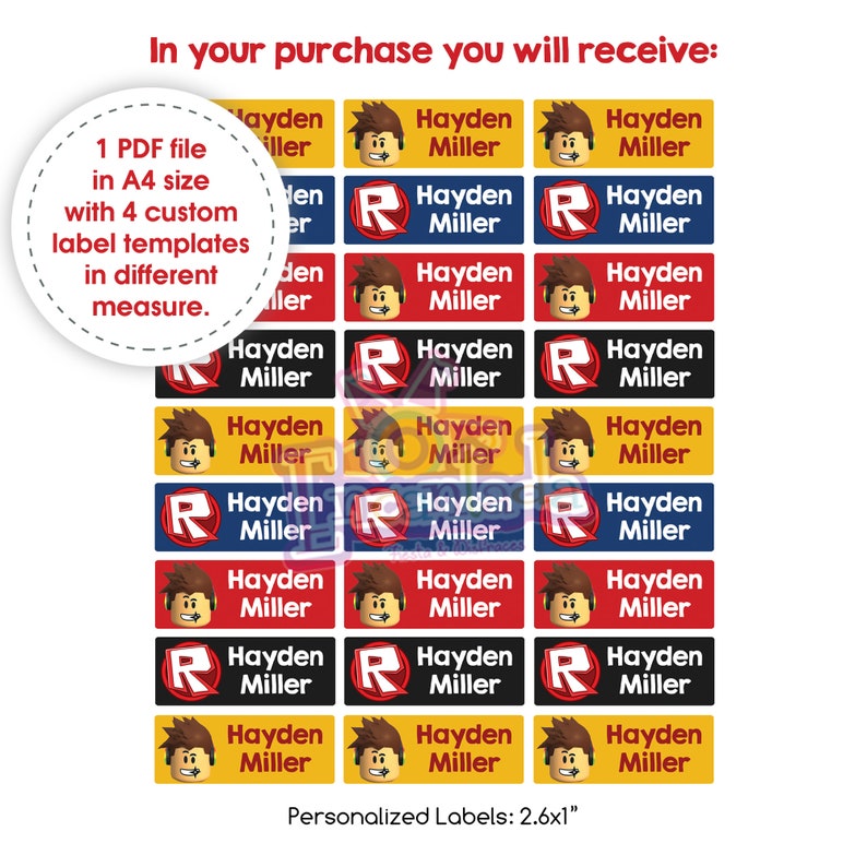 Printable and Personalized Labels-school Labels or Candy Bar - Etsy