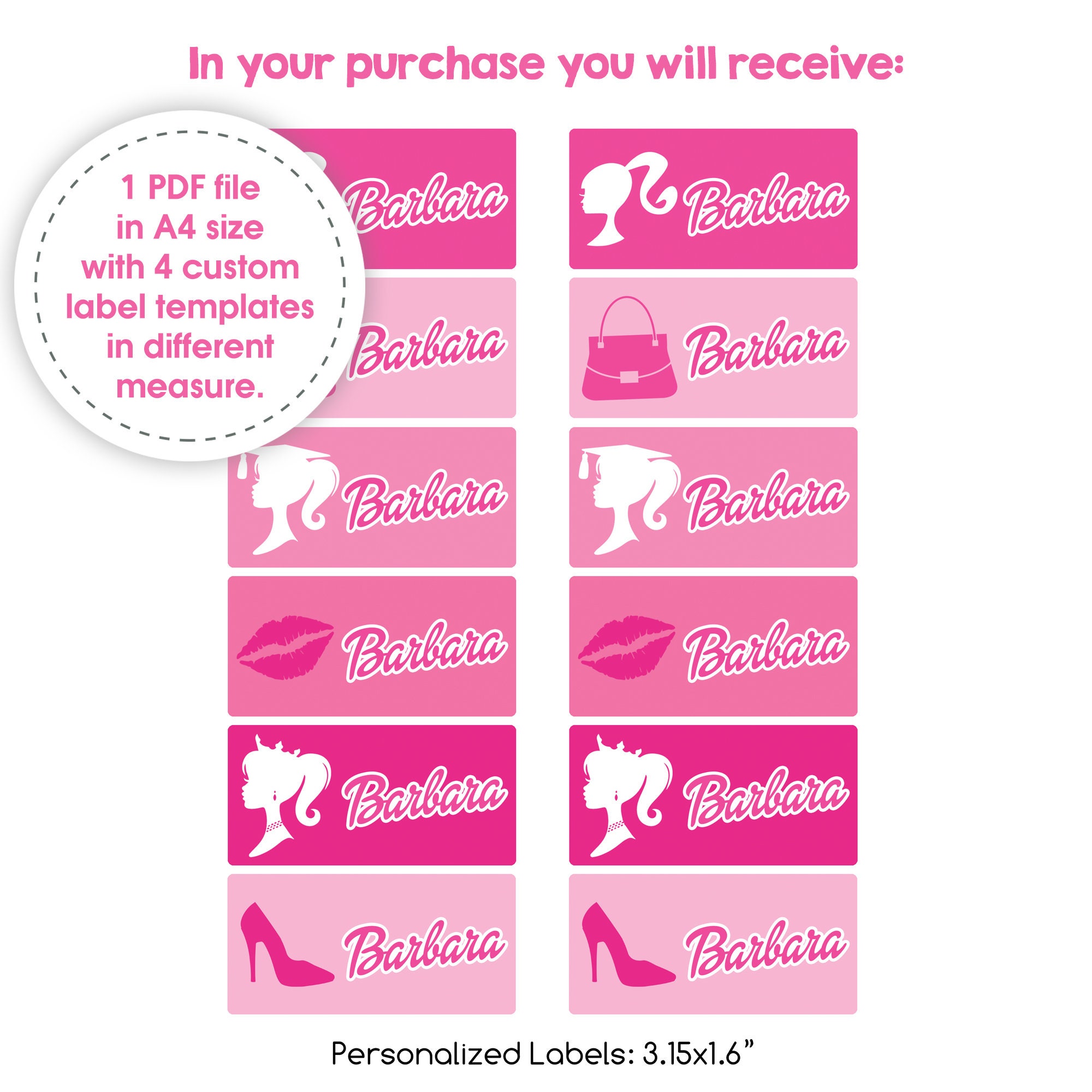 Printable and Personalized Labels-school Labels or Candy Bar - Etsy