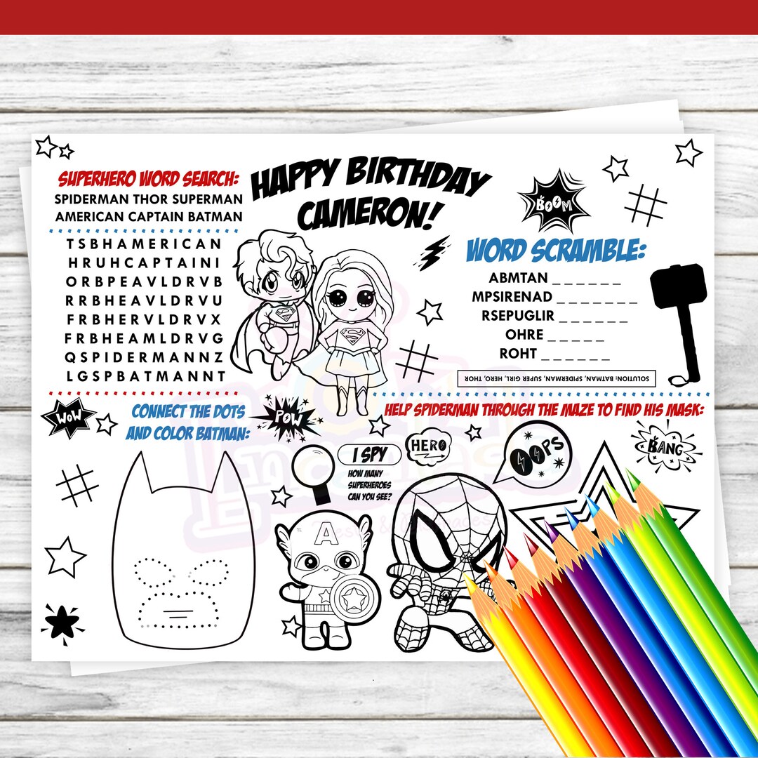 Superhero coloring page, Superhero coloring sheet, Superhero party ...