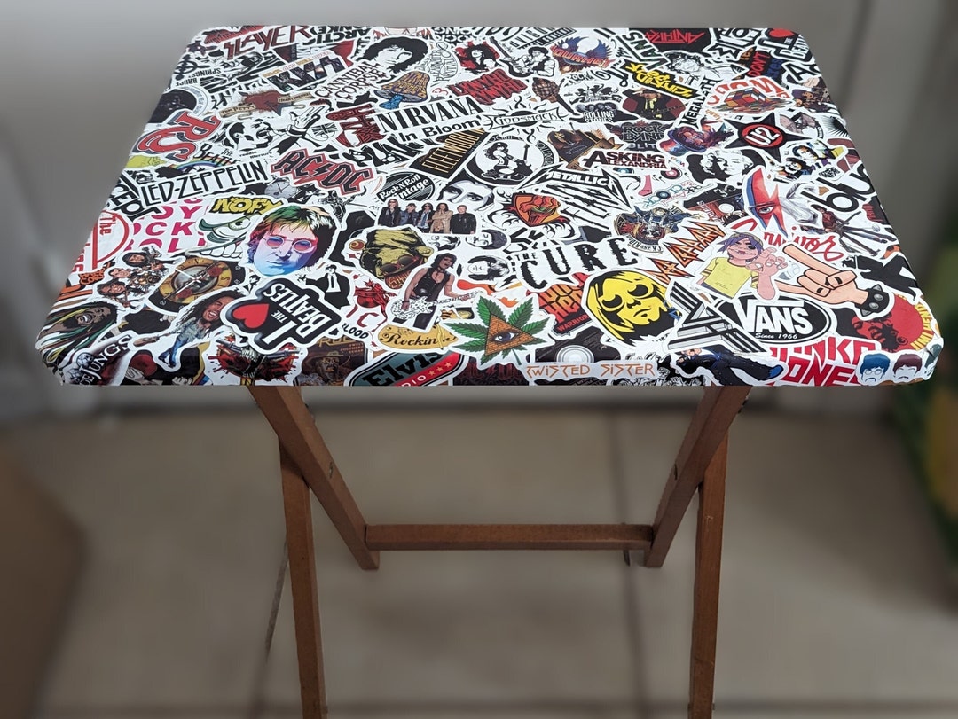 Rock and Roll Sticker TV Table - Etsy