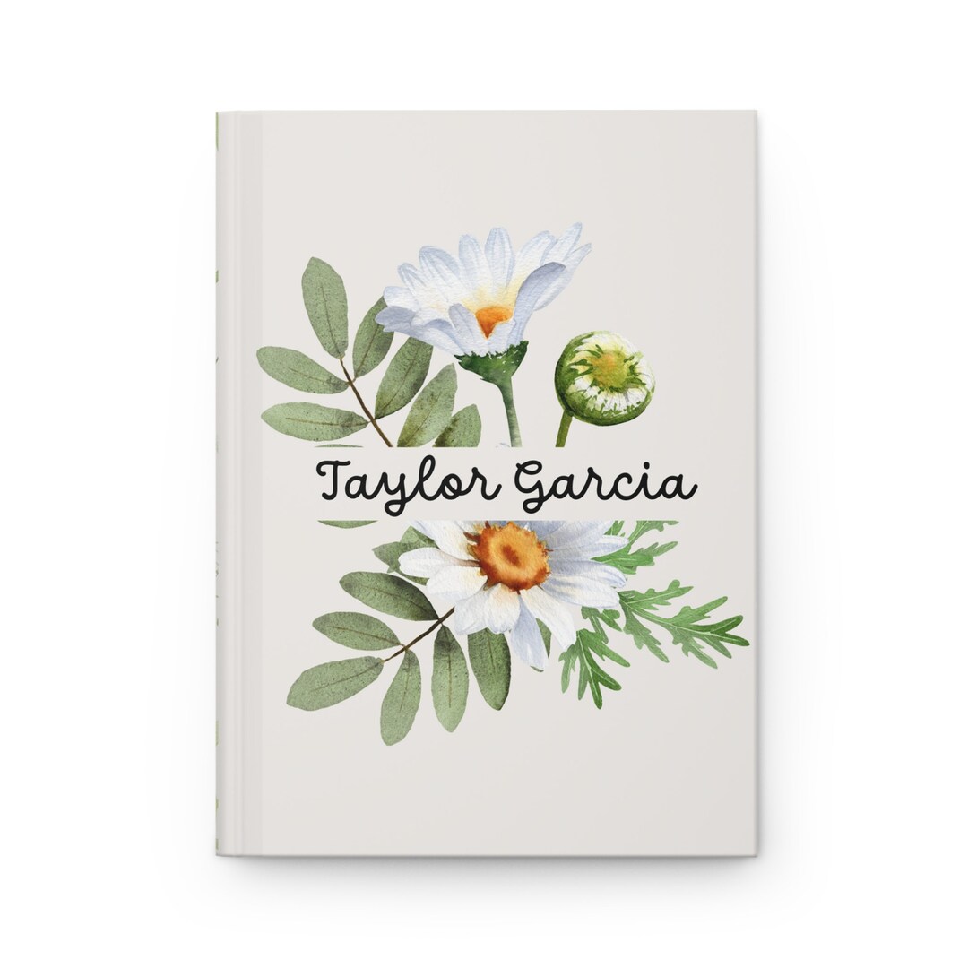 Custom Birth Month Journal, April Daisy Birth Month Gift, Birth Flower ...