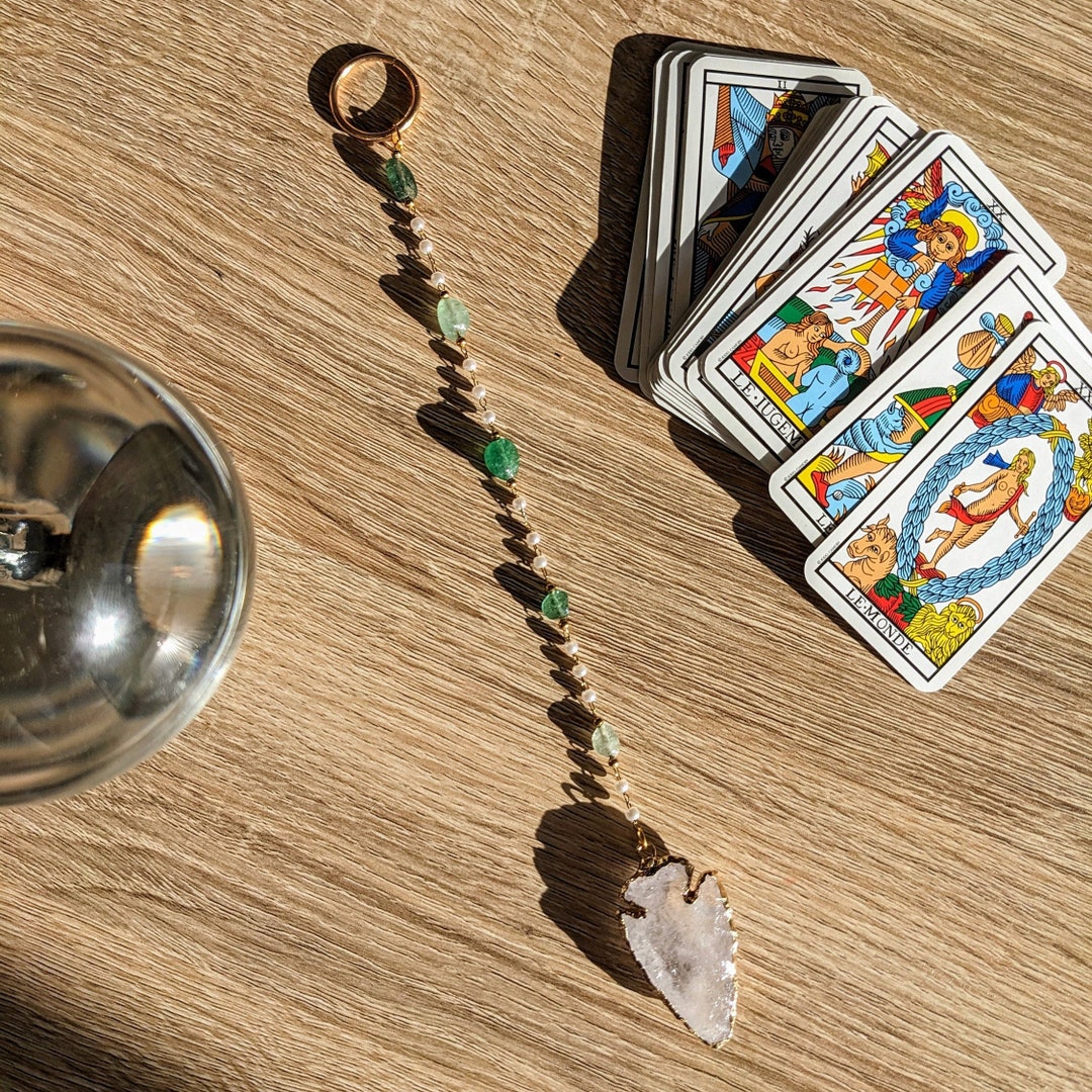 GREEN QUARTZ Divinatory Pendulum Handmade Pendulum Made in France ...