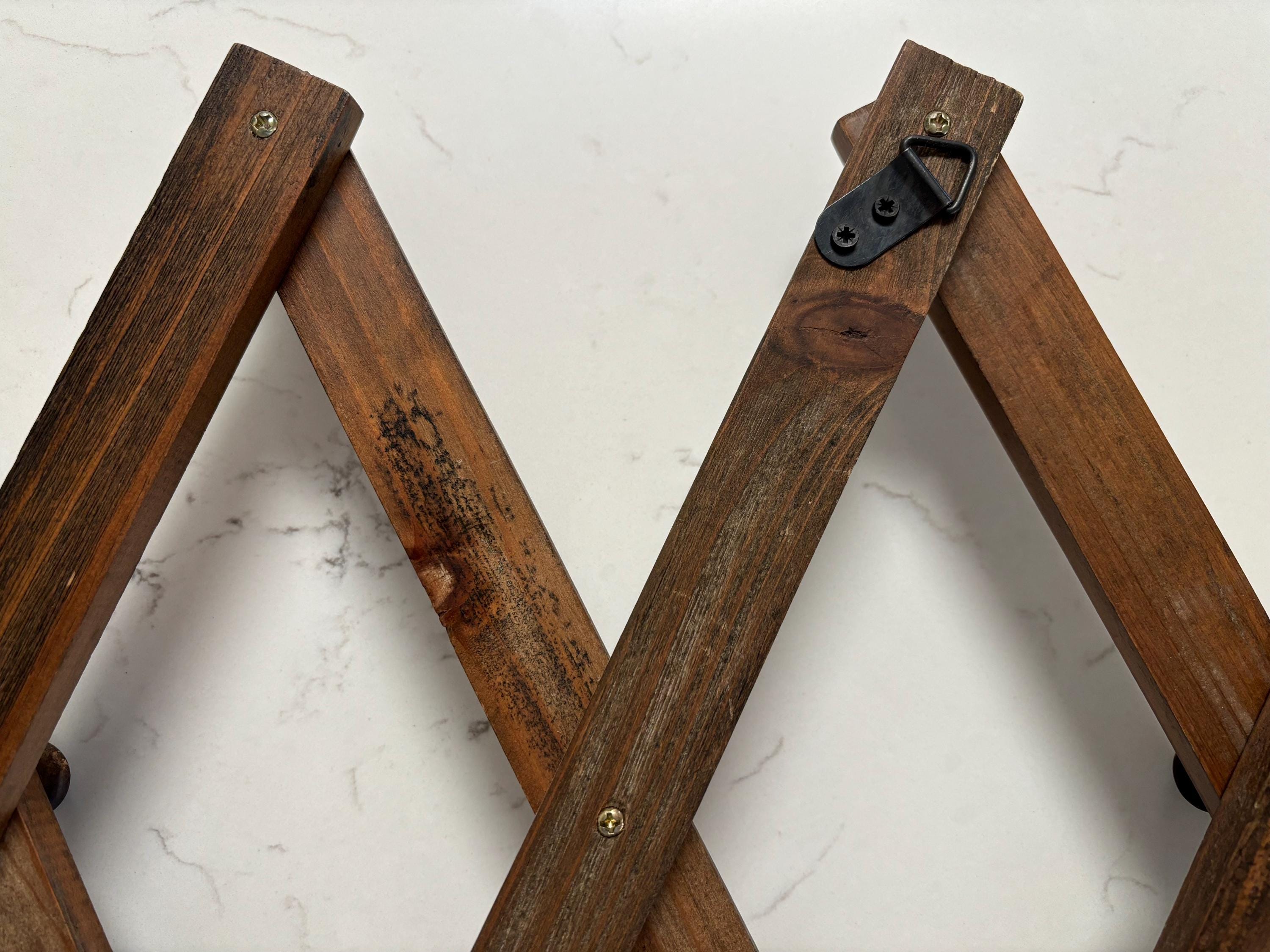 Large Rustic Wood Accordion Peg Rack 16 Pegs - Etsy