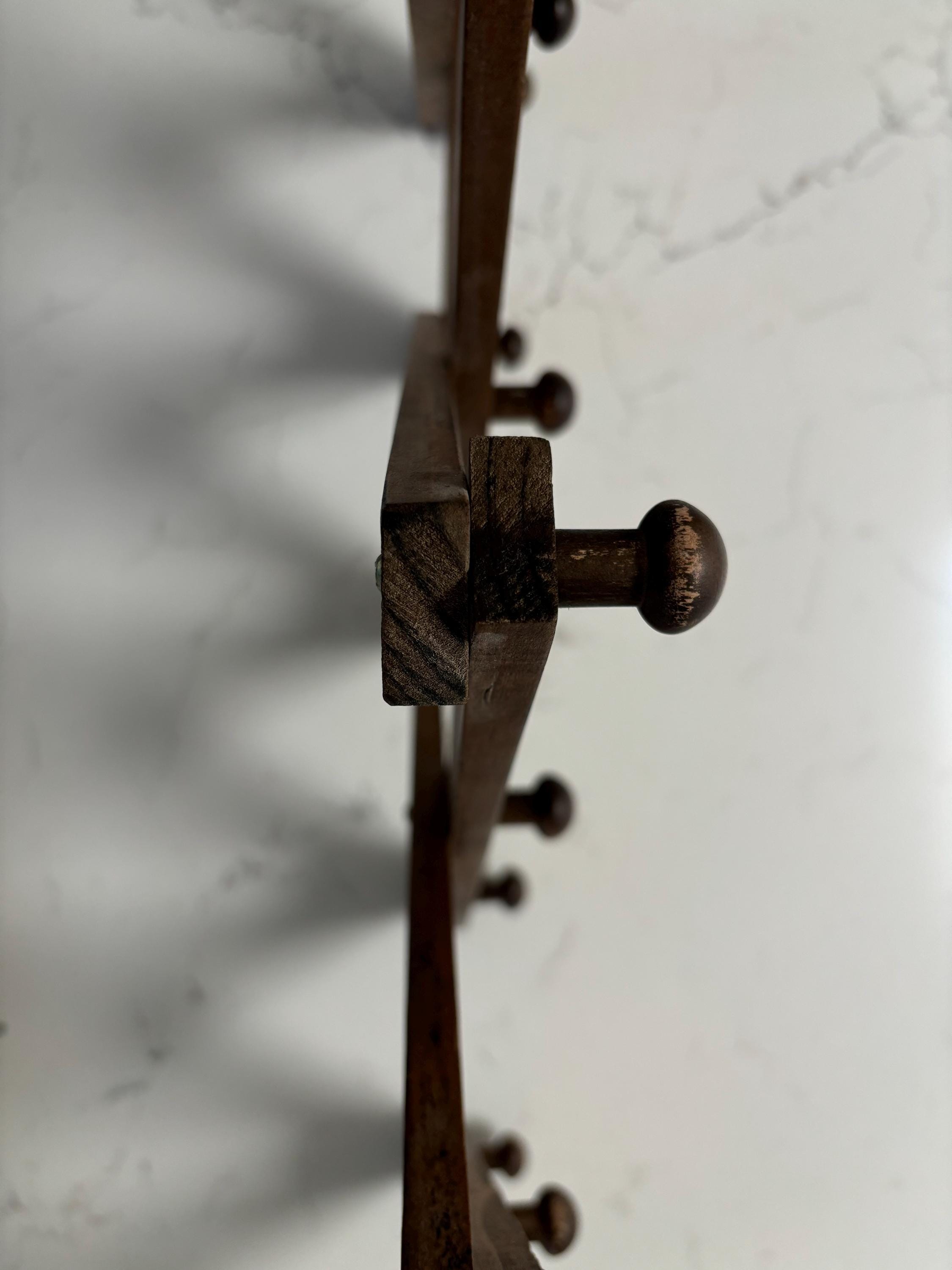 Large Rustic Wood Accordion Peg Rack 16 Pegs - Etsy