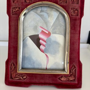 Antique Red Velvet Arched Metal 4x6 Picture Frame From Late 19th ...