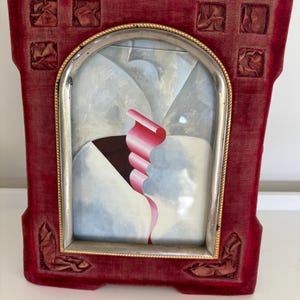Antique Red Velvet Arched Metal 4x6 Picture Frame From Late 19th ...