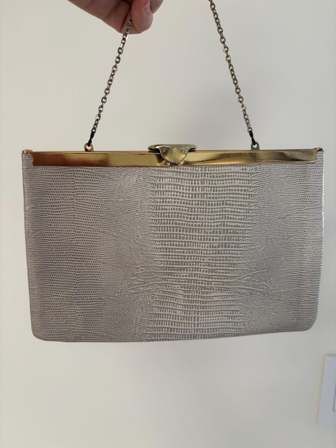 1970s Etra off White Snake Skin Design, Leather Envelope Clutch Purse ...