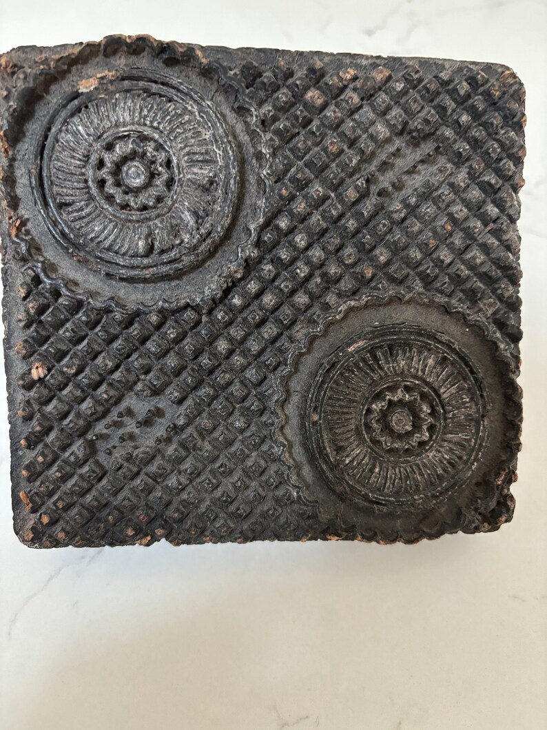 Vintage Wood Textile Printing Block Geometric Design - Etsy