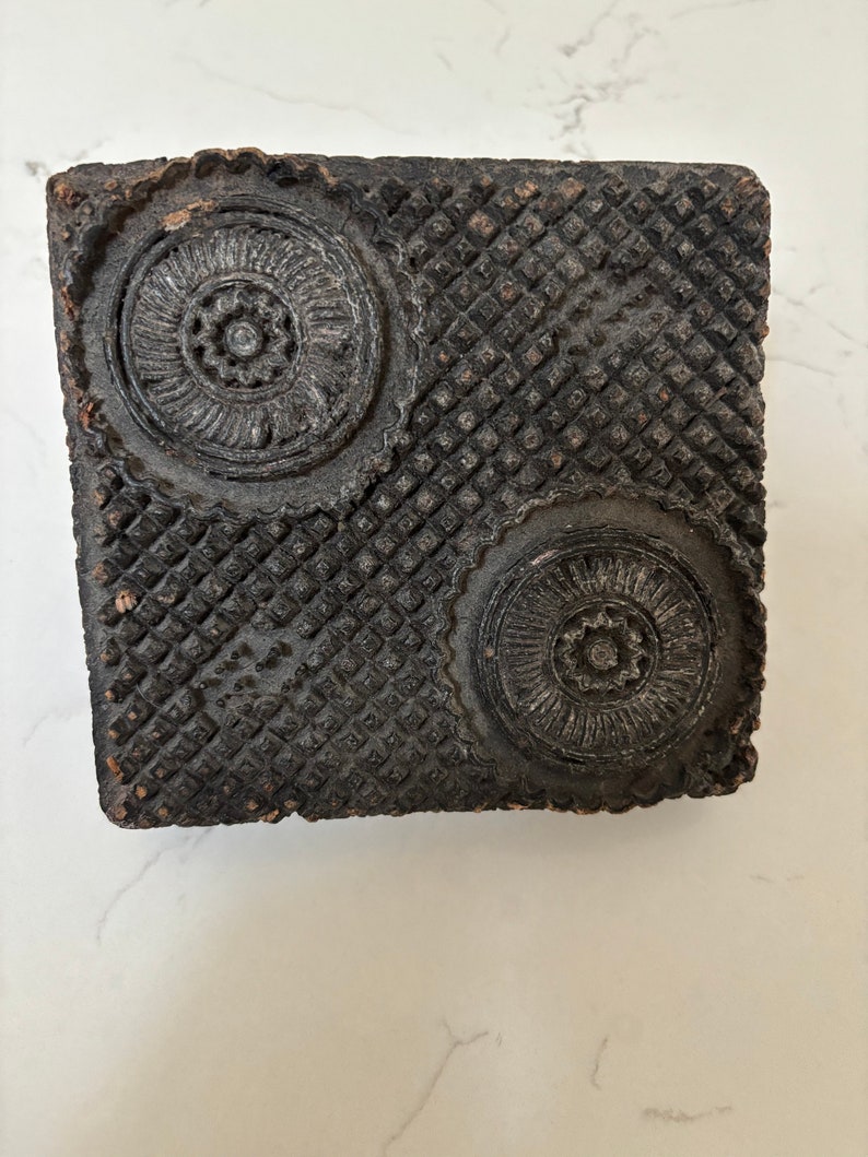 Vintage Wood Textile Printing Block Geometric Design - Etsy