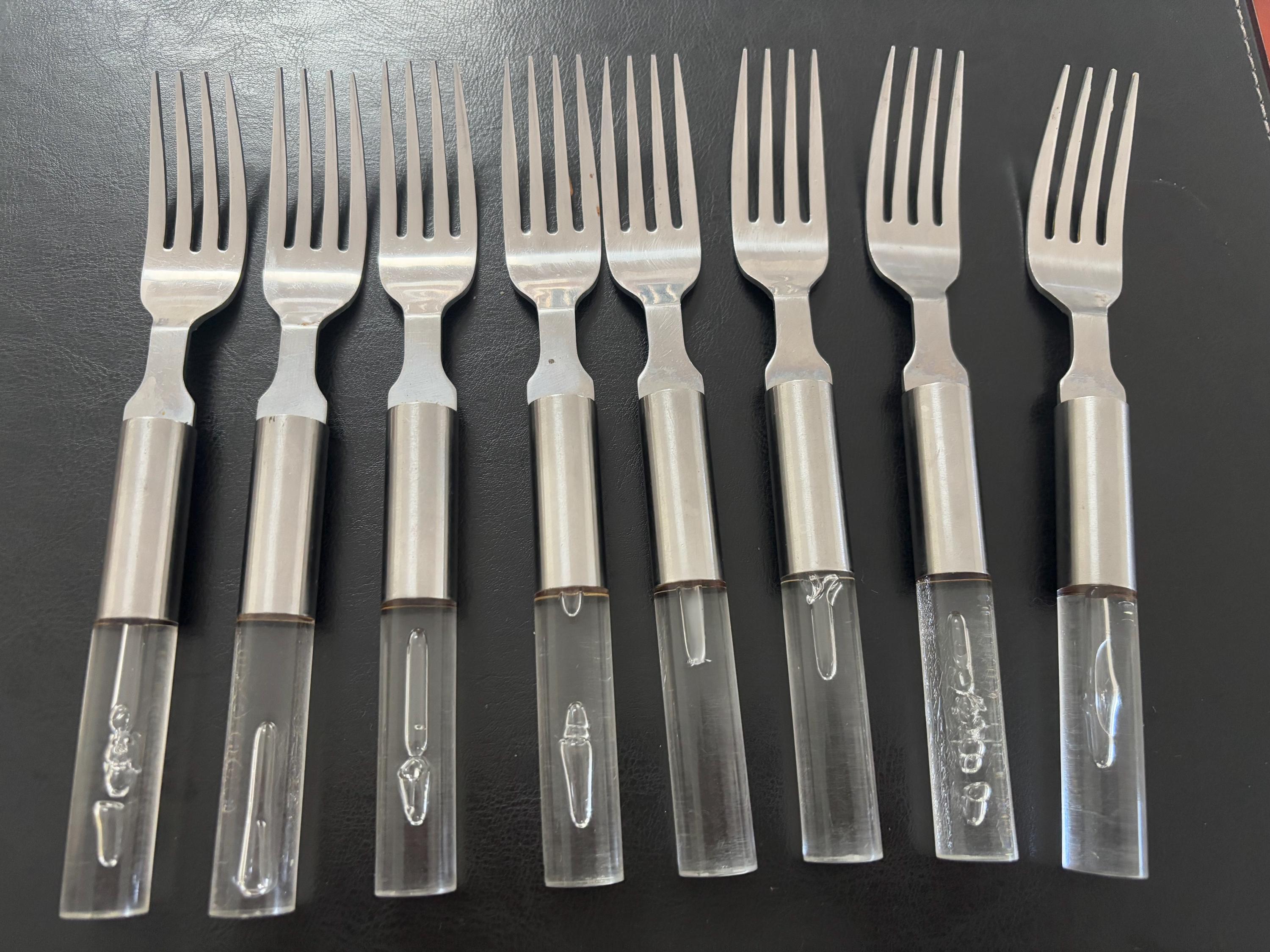 Japan Lucite & Stainless Silverware, 8 Place Settings, 40 Pieces Total ...
