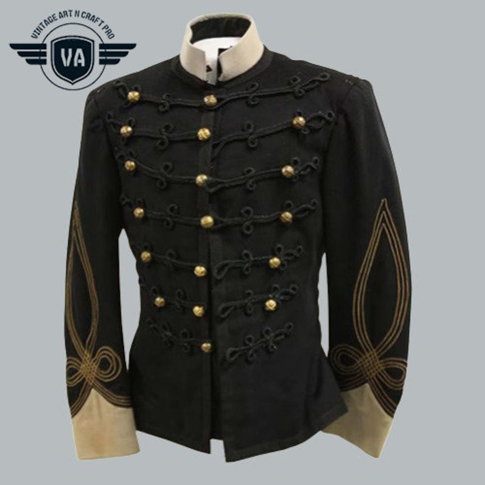 Men's Navy Blue Imperial Prussian General Hussar Military Jacket Men's ...
