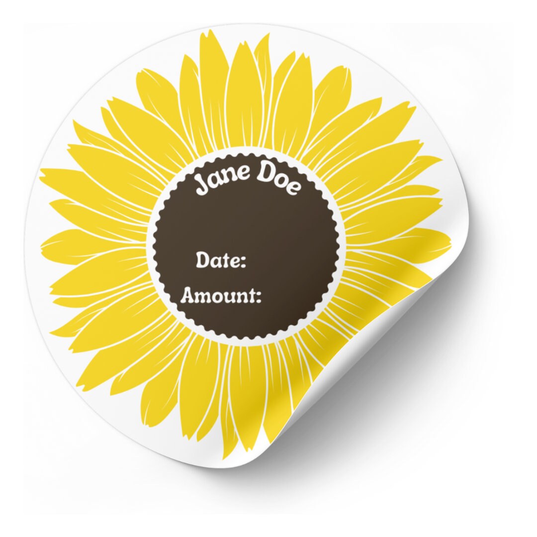 Sunflower Label Bottle Label, Childrens Bottle Labels, Daycare Labels ...