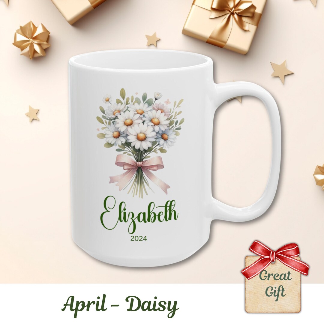Personalized April Birthday Gift for Her - Custom Birth Month Mug With ...