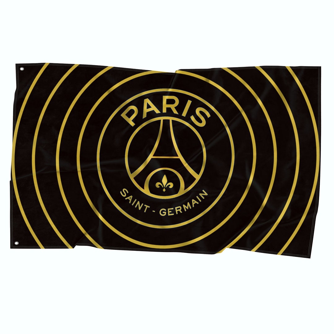Paris Saint-germain Black Gold Flag 3x5 Ft PSG Football Soccer Premium ...