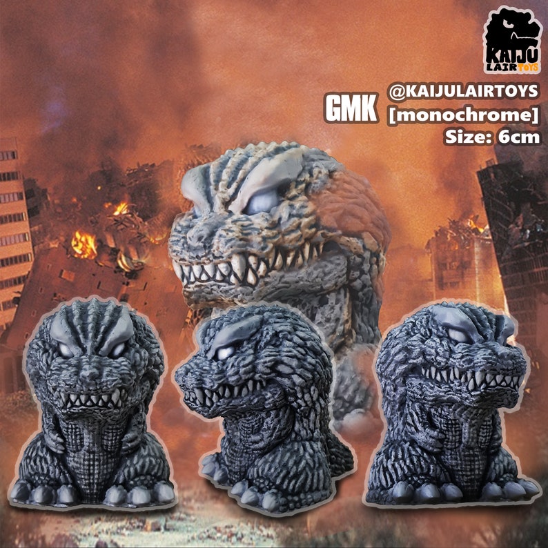 Deformed Godzilla GMK Godzilla Mothra King Ghidorah 2001 Figure Fan Art ...