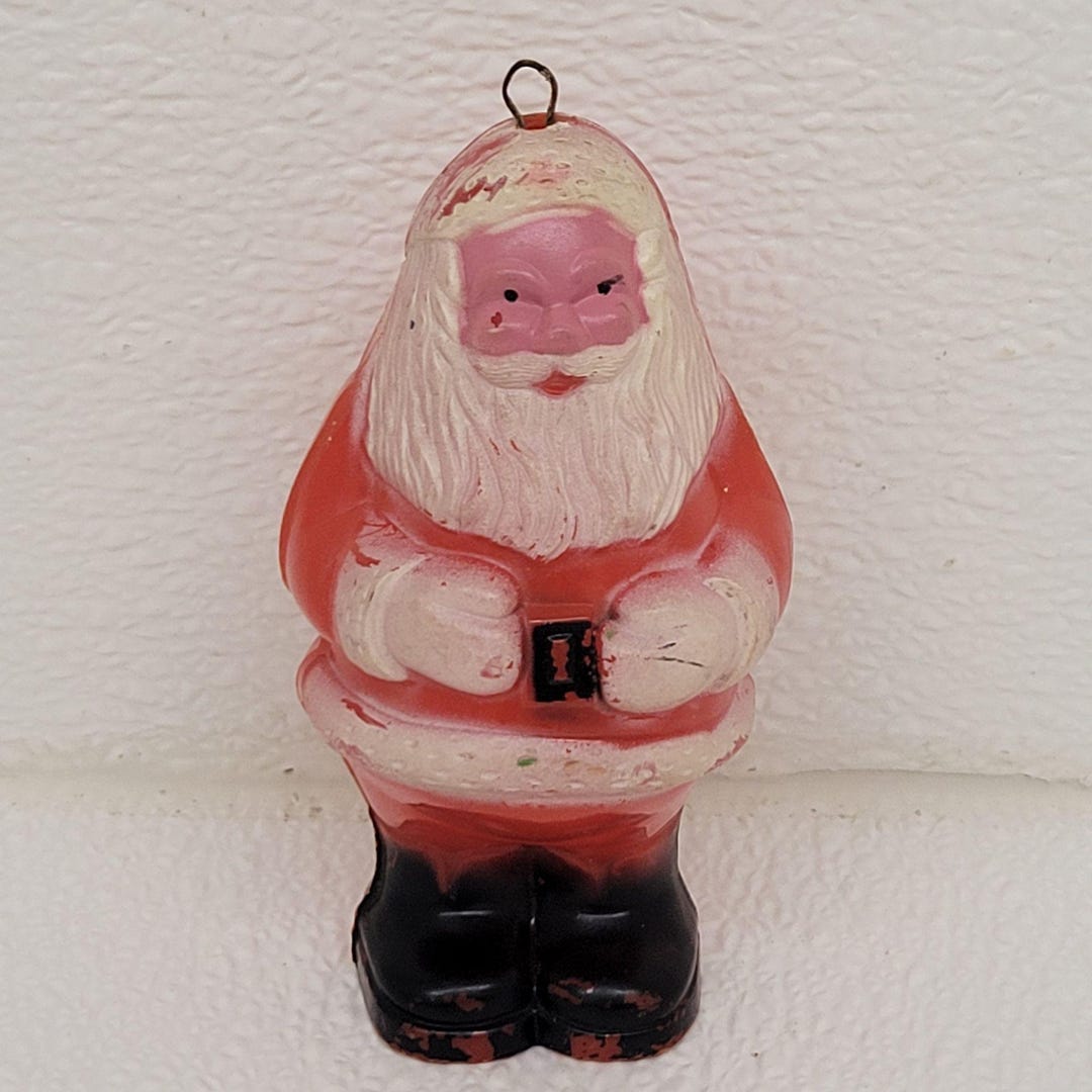 Vintage Rattle Santa Claus Celluloid Plastic Christmas Decor - Etsy