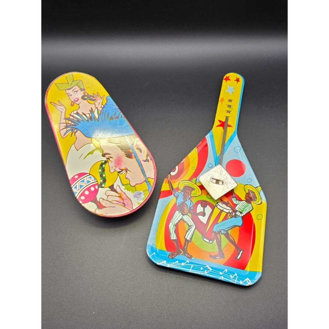 Vintage Tin Lithograph Clapper Party Noisemakers US Metal Toy Mfg Co - Etsy