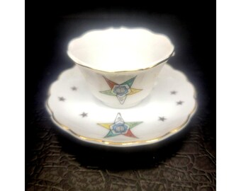 Order of the Eastern Star OES Tea Cup and Saucer by Princess Anne Fine ...