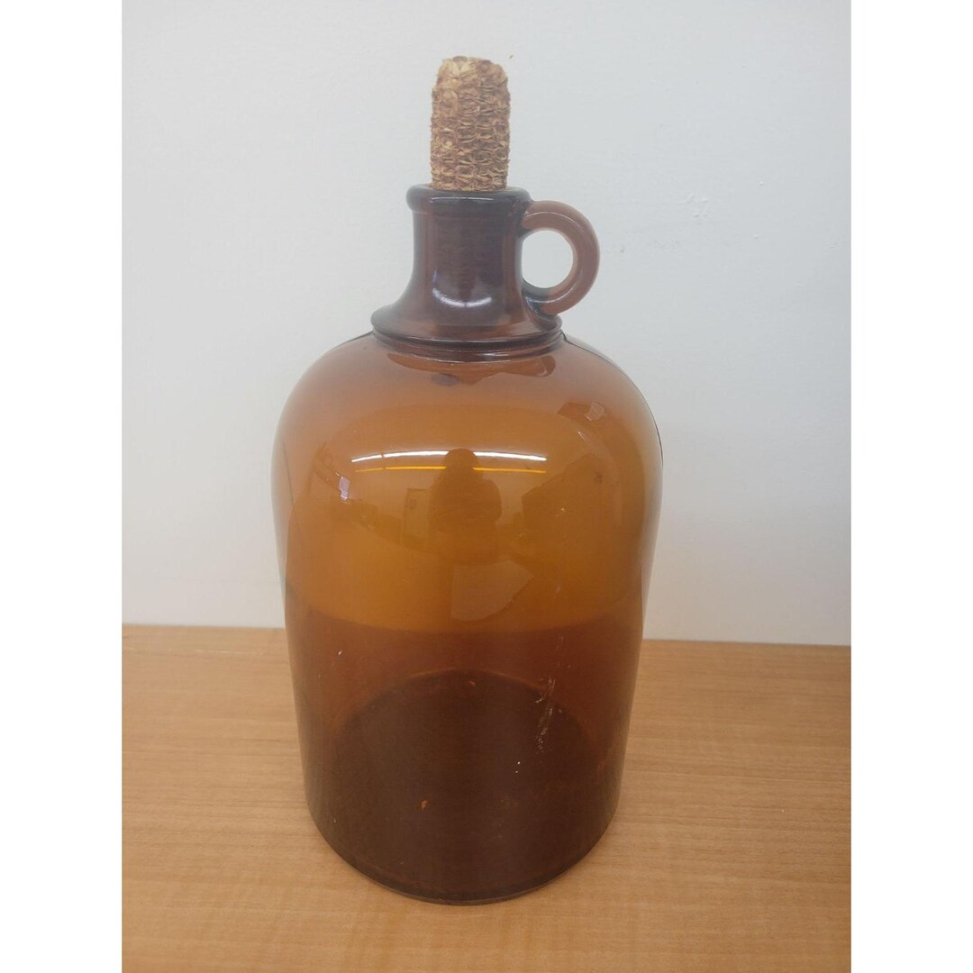 Vintage Amber Glass Jug With Corn Cob - Etsy
