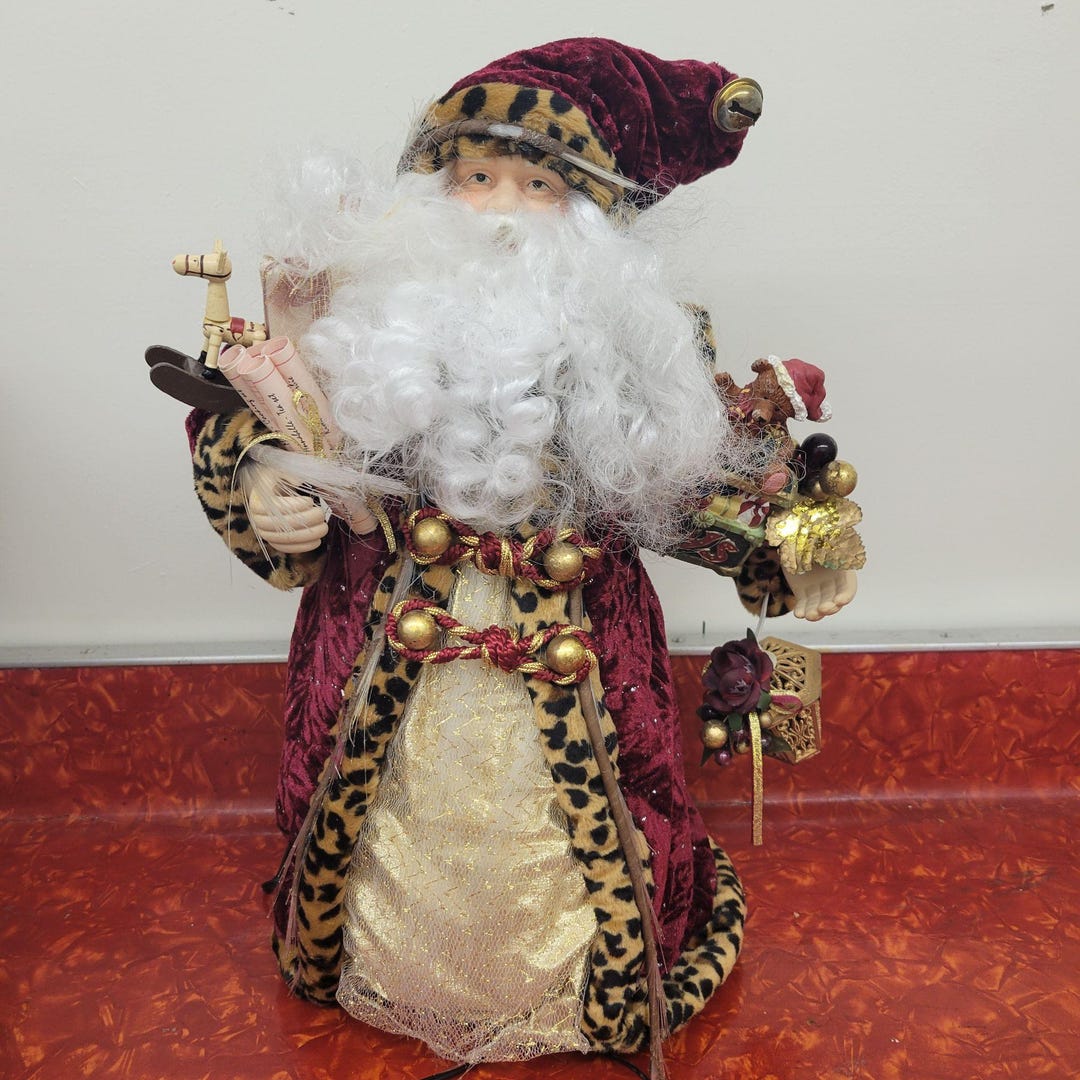 17" Lighted Fiber Optic Santa Claus Tree Topper - Etsy
