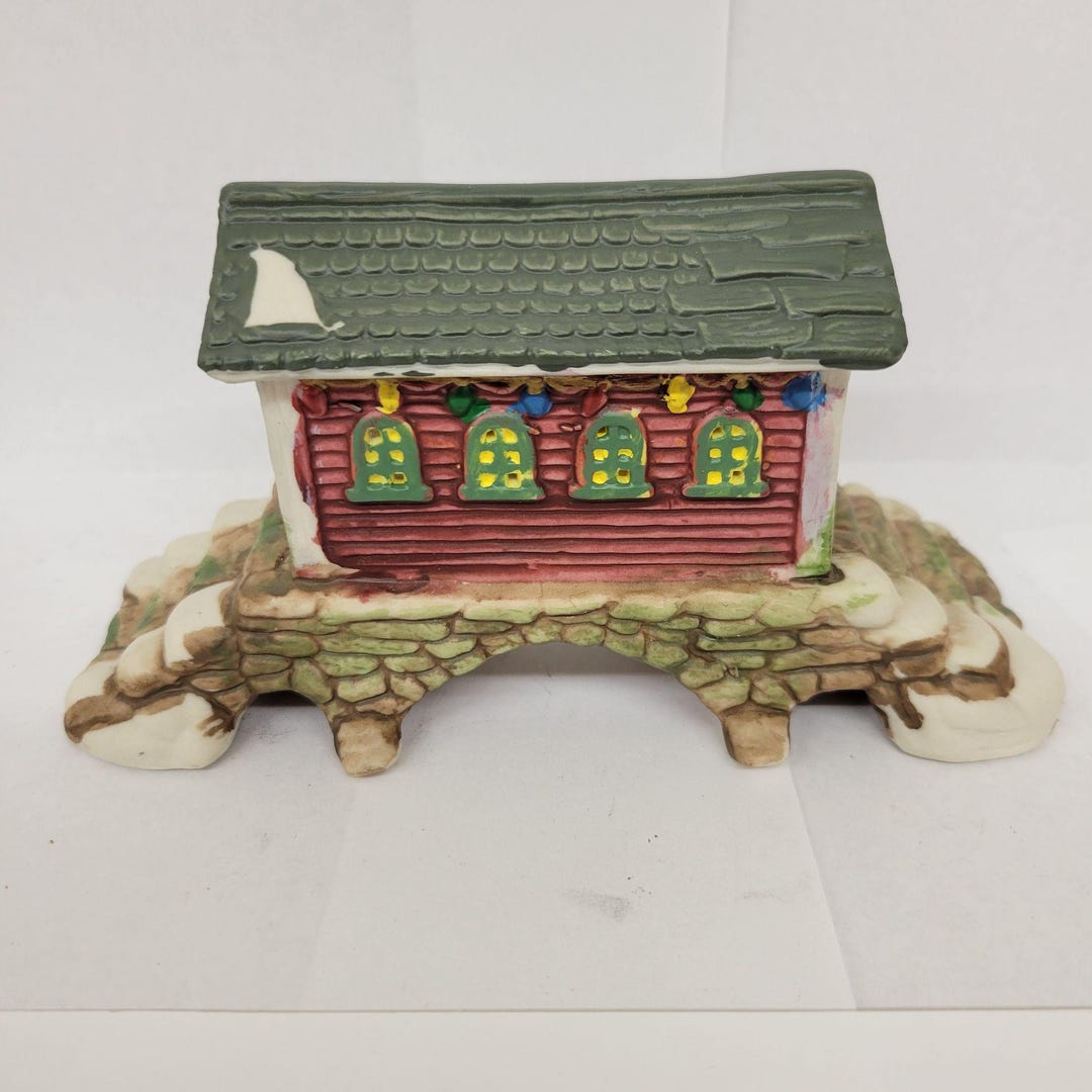 Vintage Christmas Village Covered Stone Bridge - Etsy