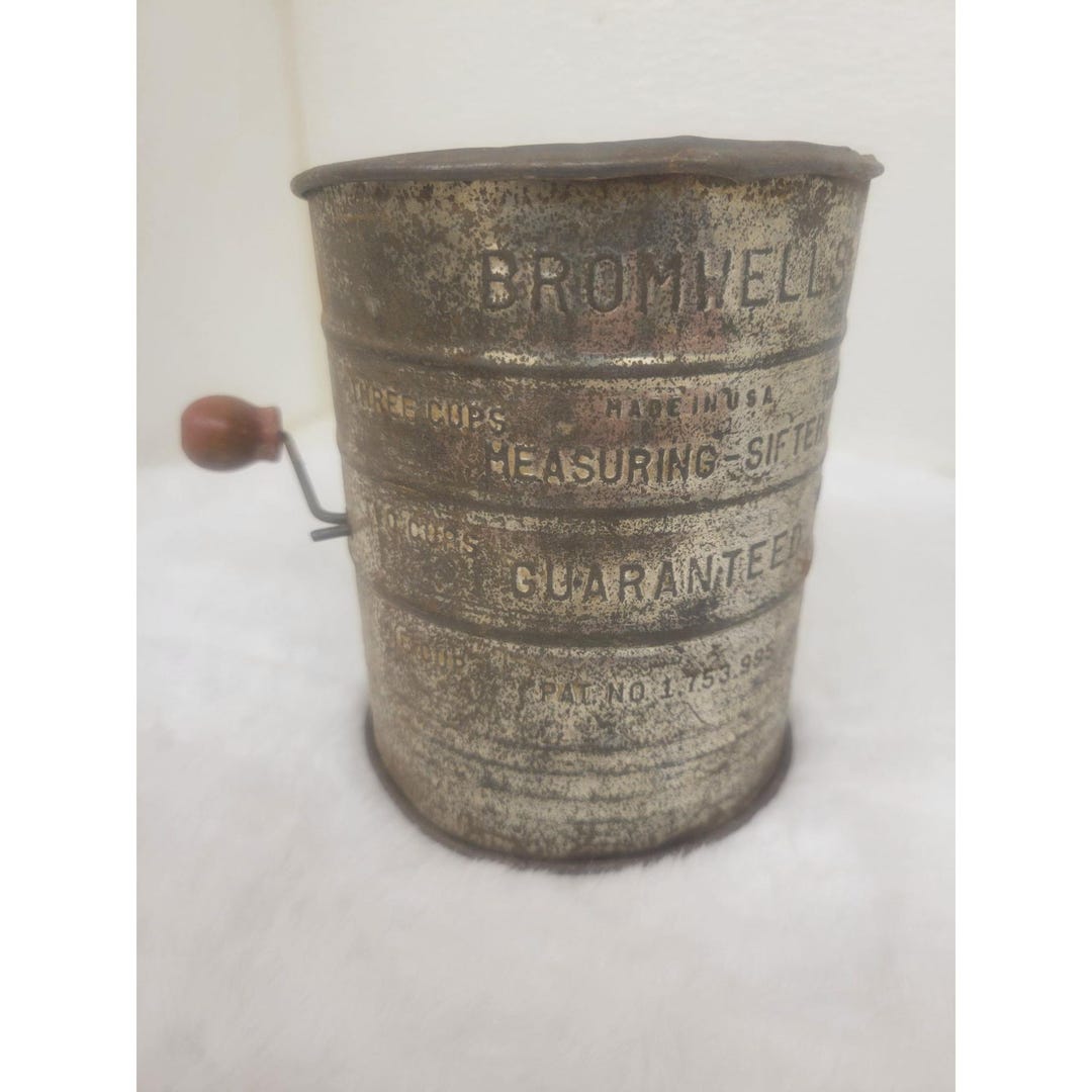 Vintage Bromwell's 3 Cup Flour Sifter Tin - Made in USA - Etsy