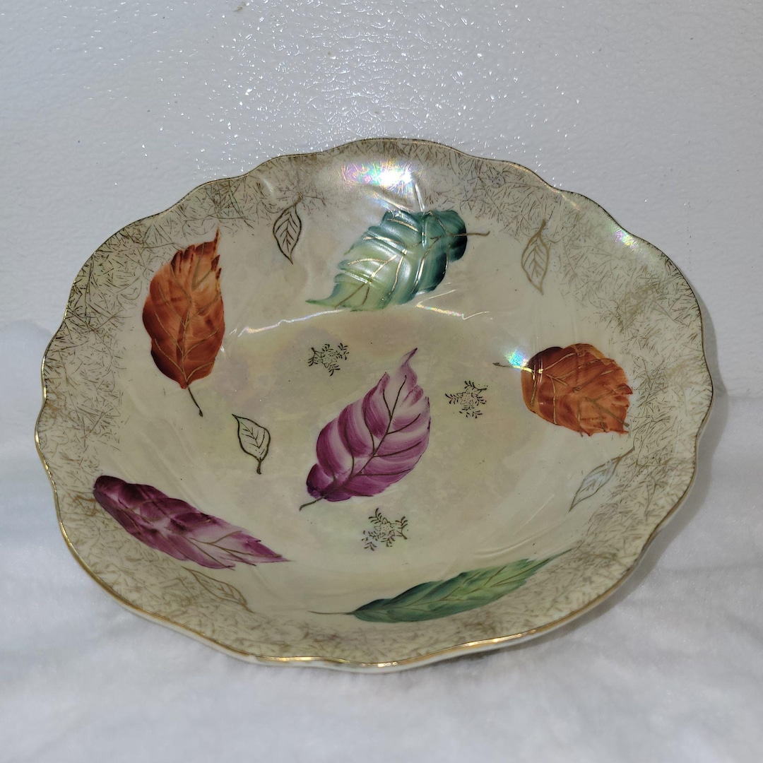 Vintage Trimont Ware Japan Leaf Design Scalloped Edge Bowl 8" Hand ...