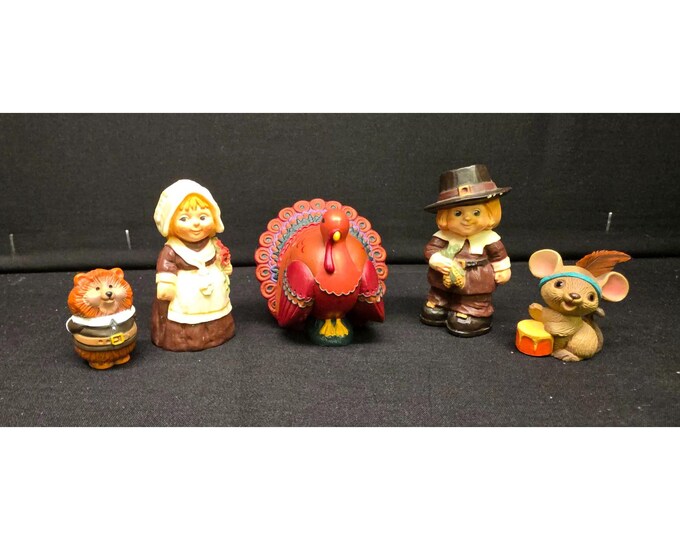 Vintage Hallmark Merry Miniatures Thanksgiving Plastic Figurines ...