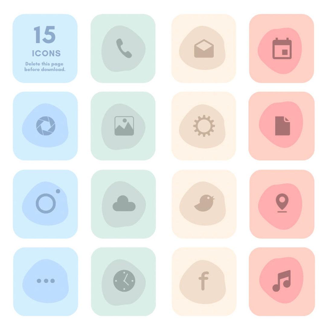 High Resolution Ios Icons Colorful Pastel Icon Pack (15) - Etsy