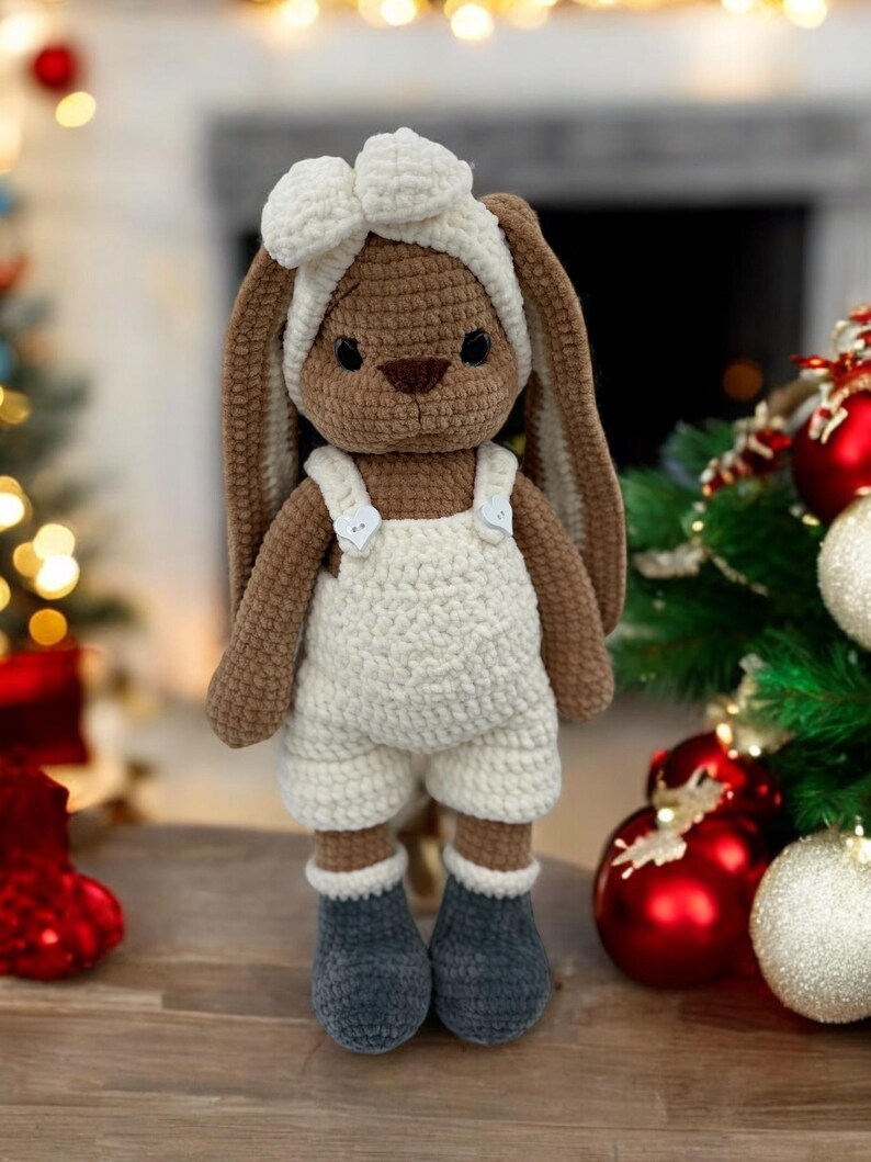 Crochet Bunny Doll, Personalized Stuffed Animal, Handmade Crochet ...