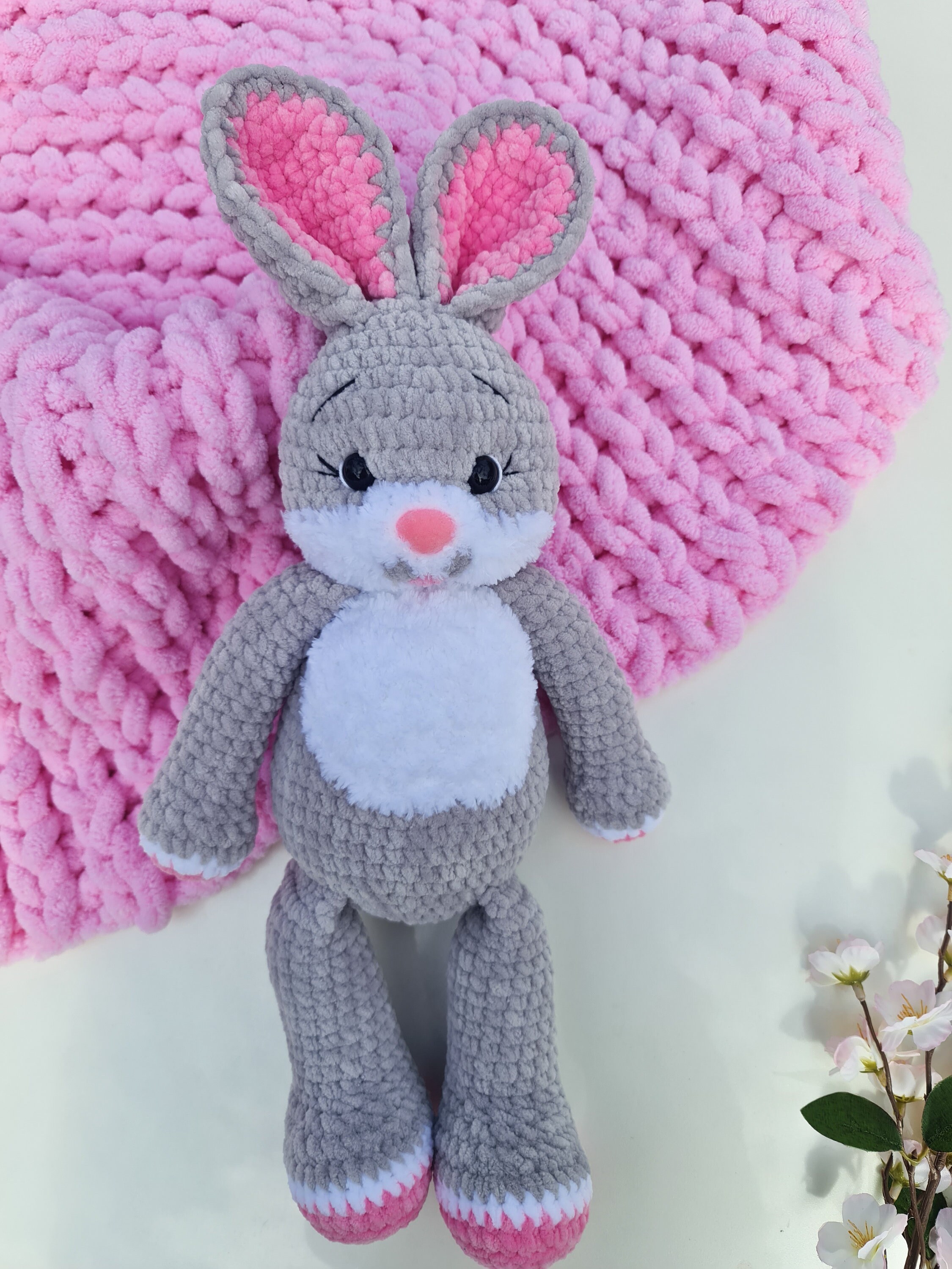 Handmade Crochet Stuffed Bunny, Crochet Bunny, Plush Bunny, Crochet ...