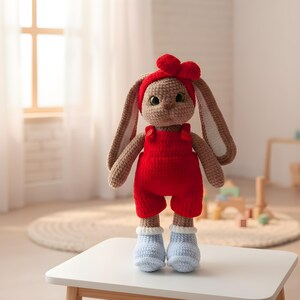 Crochet Bunny Doll, Personalized Stuffed Animal, Handmade Crochet ...