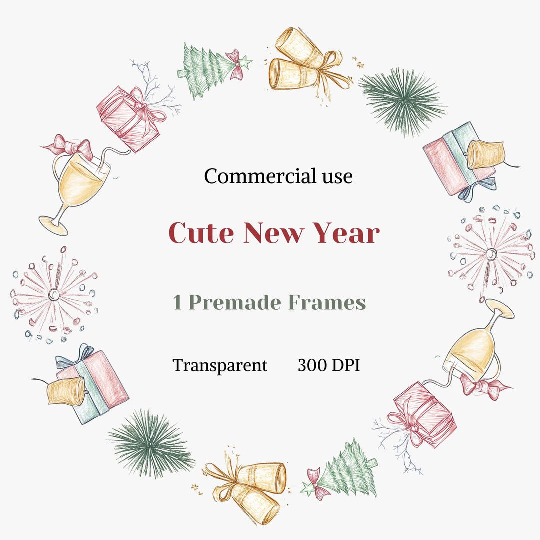 Cute New Year Wreath Clipart Watercolor Transparent PNG New Year ...