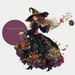Halloween Witch Clipart Watercolor Transparent PNG Halloween Witch ...