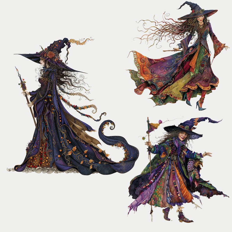 Halloween Witch Clipart Watercolor Transparent PNG Halloween Witch ...