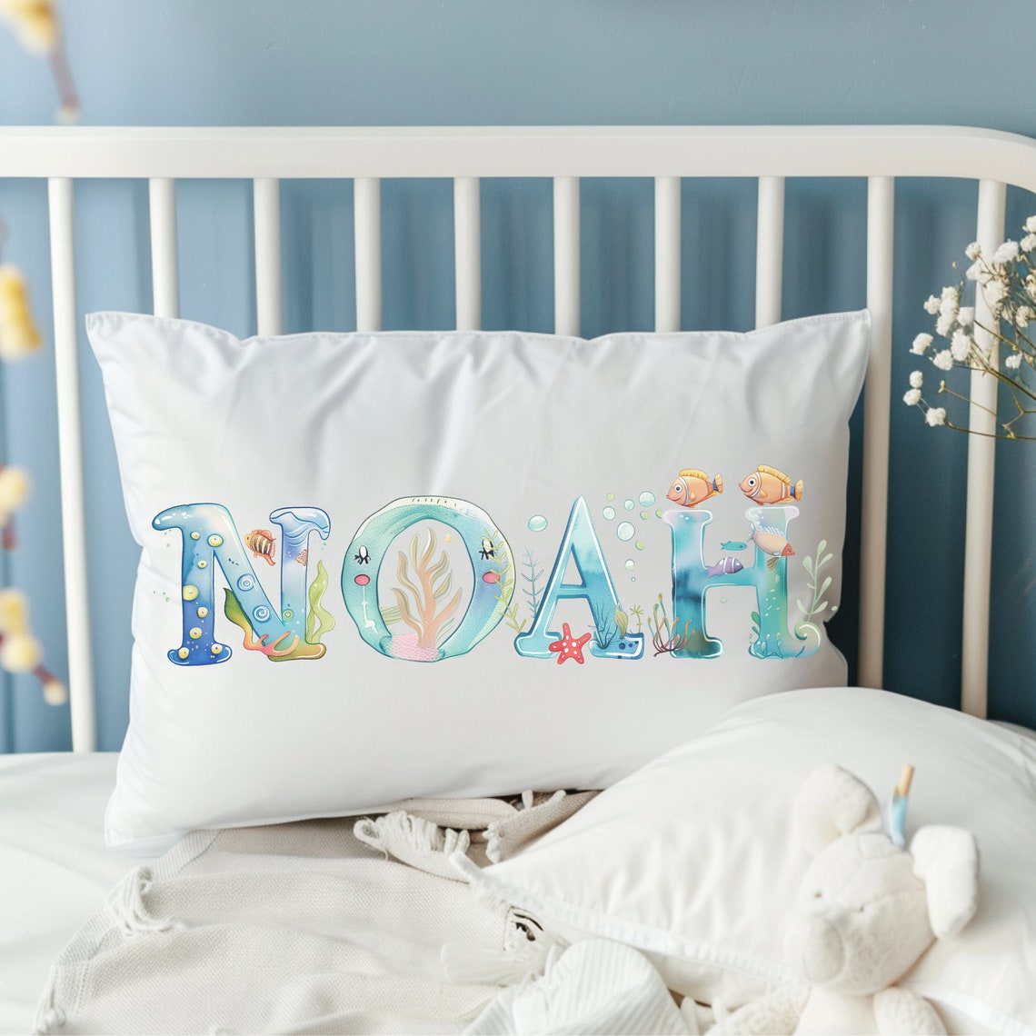 Ocean Alphabet Clipart Watercolor Transparent Sealife Graphic Name ...