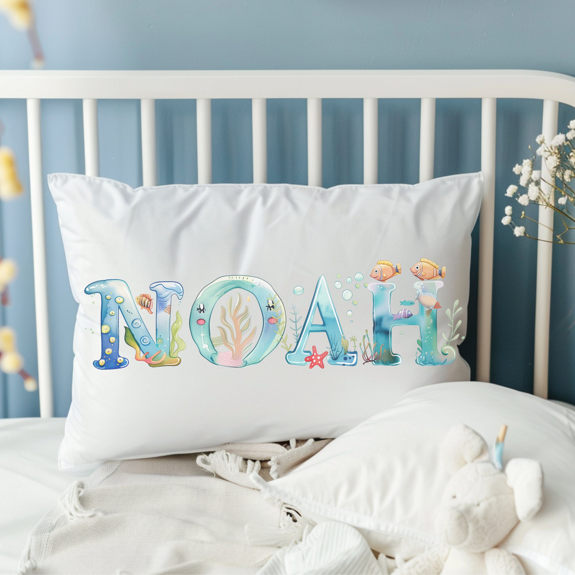 Ocean Alphabet Clipart Watercolor Transparent Sealife Graphic Name ...